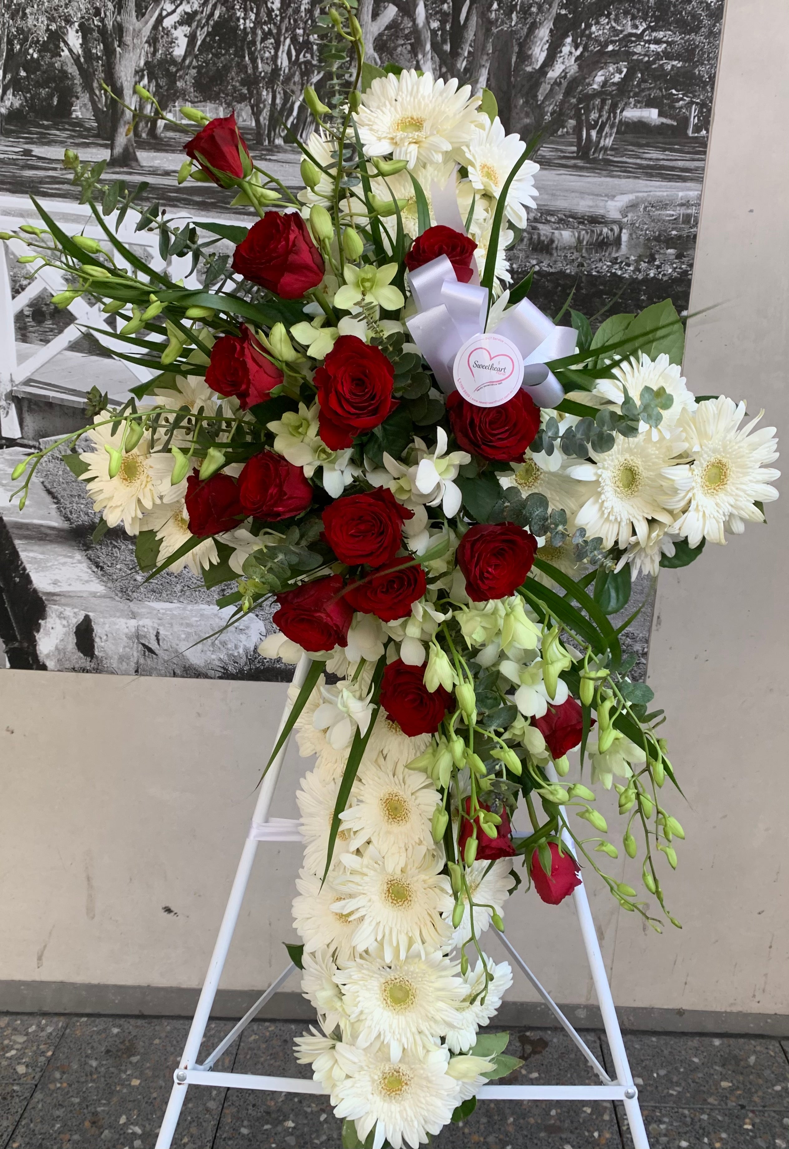 Bleeding Heart Cross – Sweetheart Florist